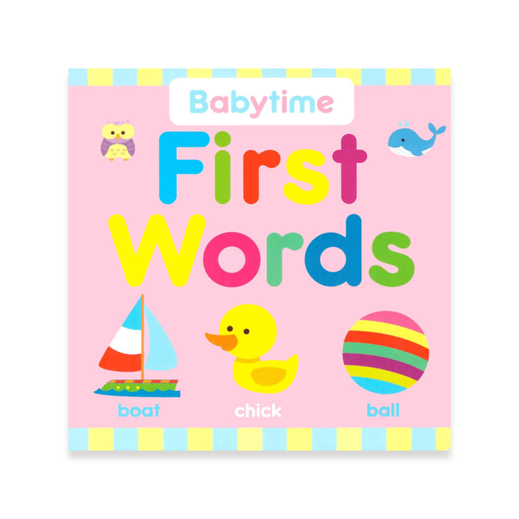 BOOK BOARD MY FIRST WORDS BABYTIME PINK – NIKKI'S The Gift Shop