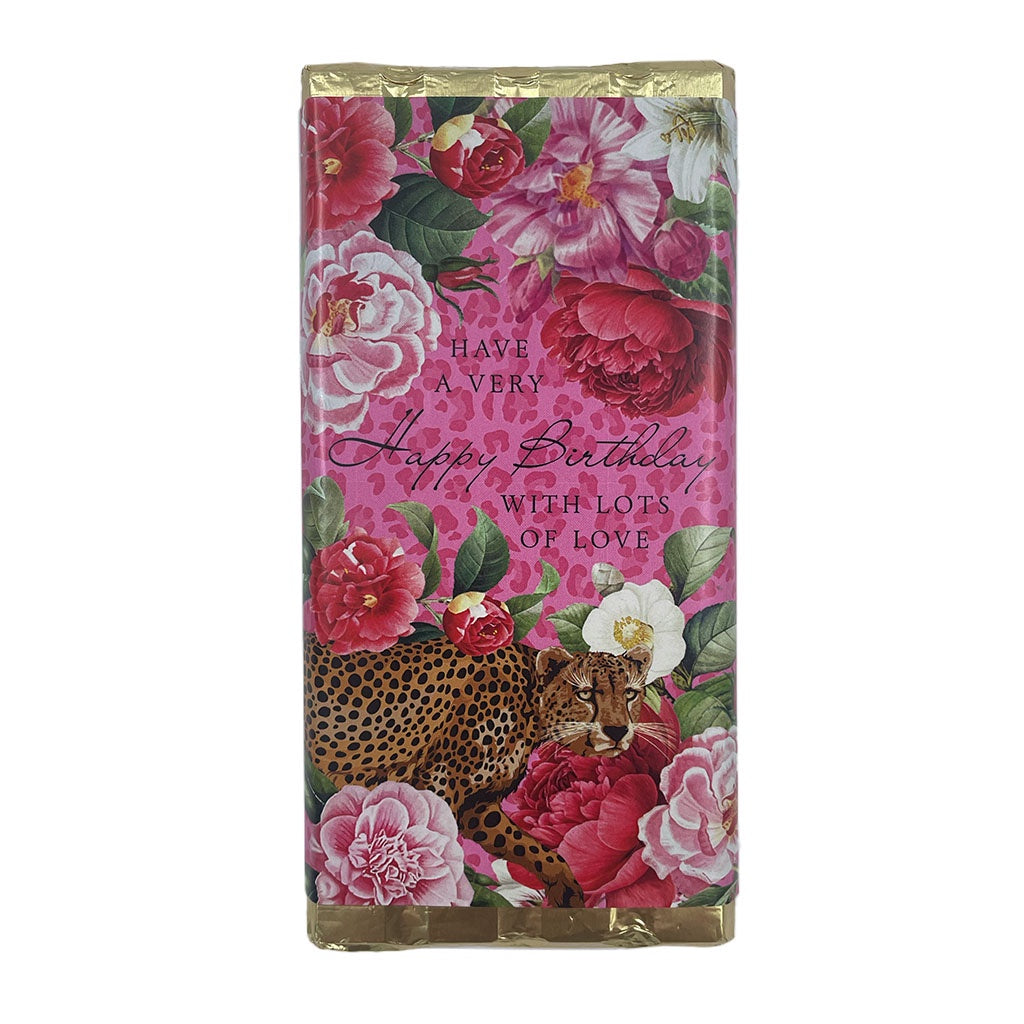 CHOCOLATE 100G TROPICAL SANCTUARY PINK HAPPY BIRTHDAY – NIKKI'S The ...