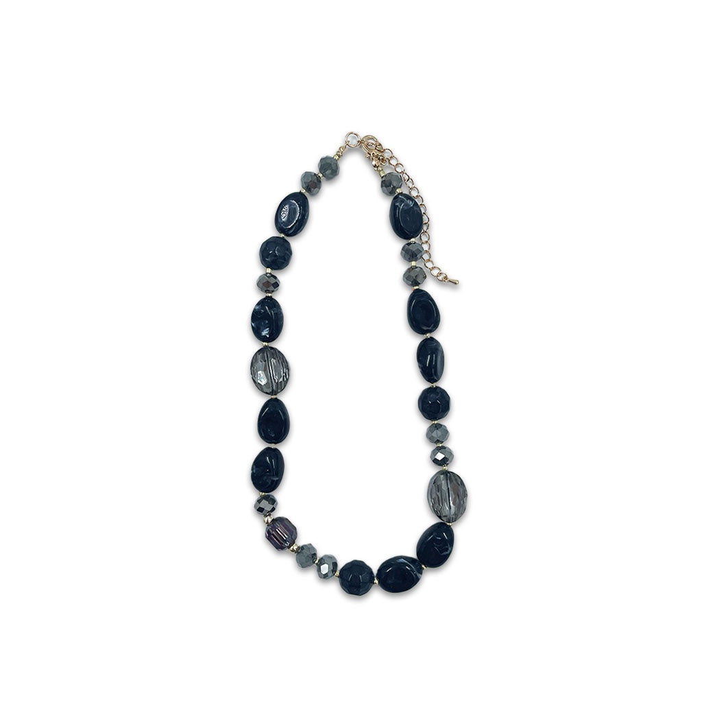 NECKLACE MULTI BEADS BLACK AND GREY – NIKKI'S The Gift Shop