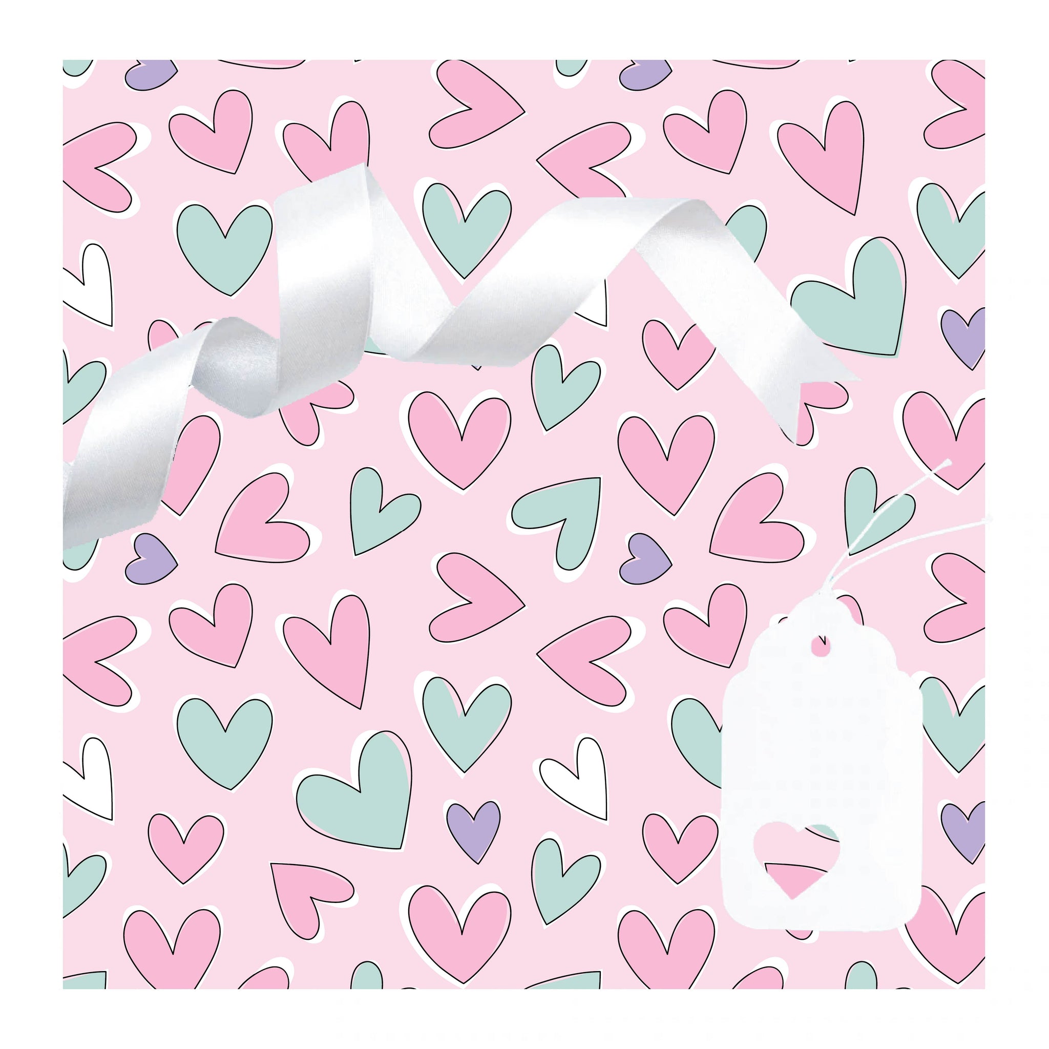 GIFT WRAP PASTEL HEARTS – NIKKI'S The Gift Shop