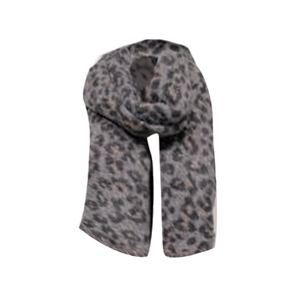 WINTER SCARF LEOPARD PRINT GREY BLACK AND BROWN – NIKKI'S The Gift Shop