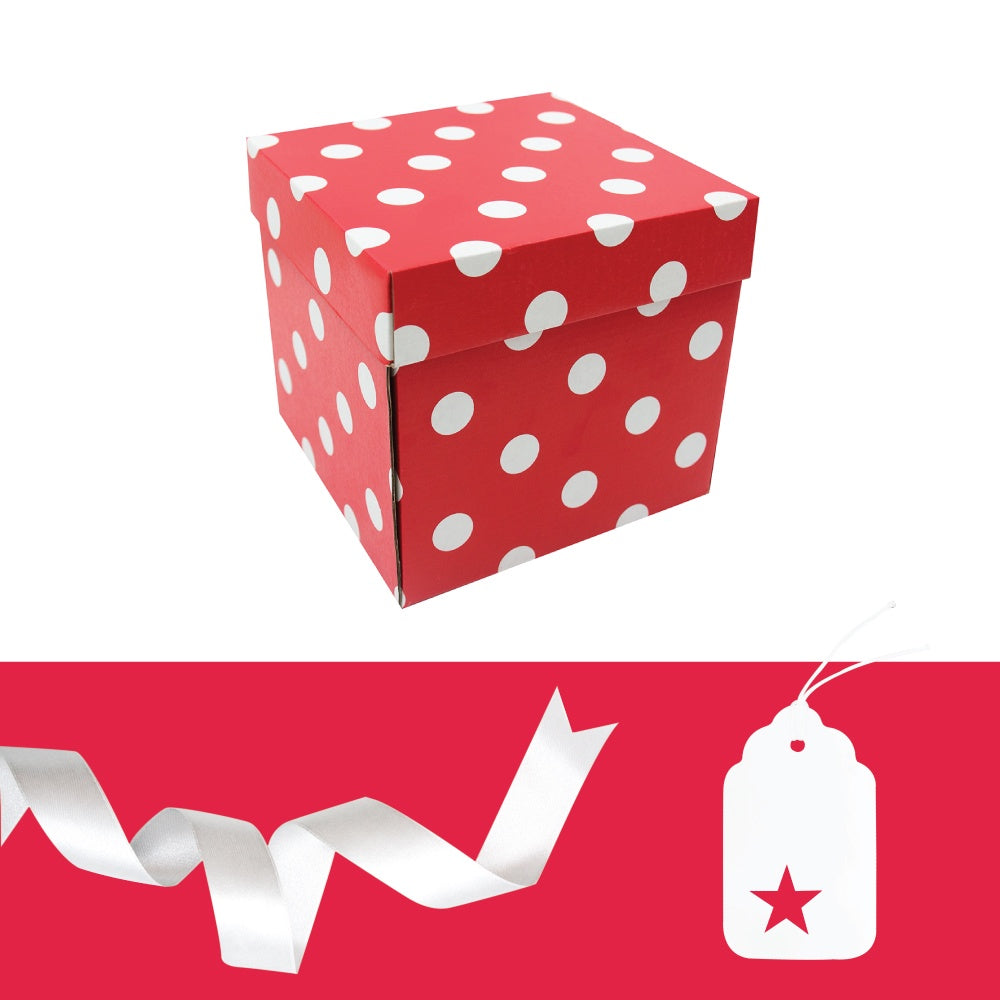 CUBE GIFT BOX & TAG RED DOT – NIKKI'S The Gift Shop