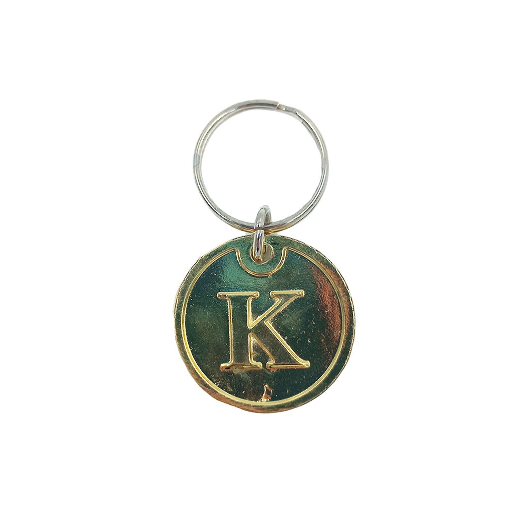 K KEYRING ROUND GOLD – NIKKI'S The Gift Shop