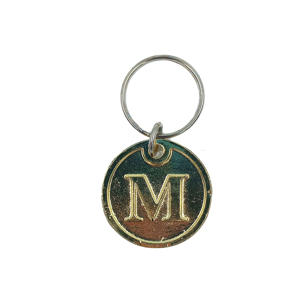 M KEYRING ROUND GOLD – NIKKI'S The Gift Shop