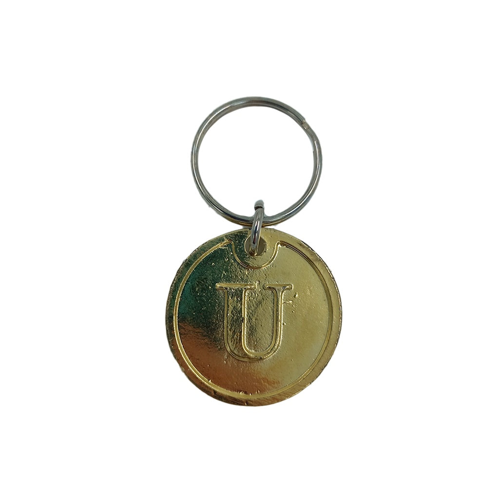 U KEYRING ROUND GOLD – NIKKI'S The Gift Shop
